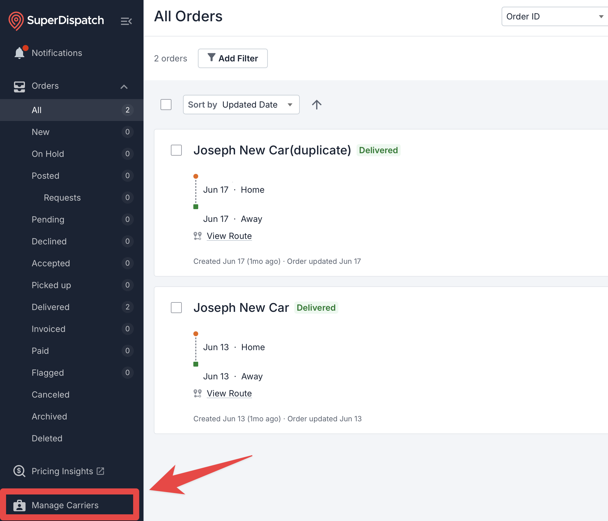 How to Blocklist a Carrier in Shipper TMS – Super Dispatch