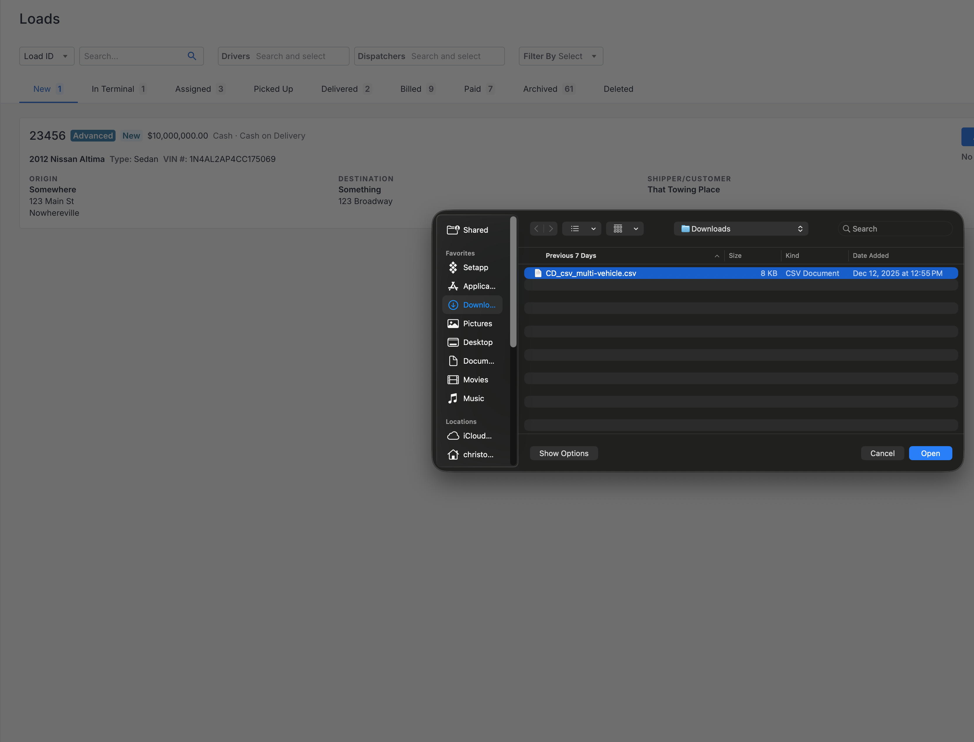 Import PDF Dispatch Sheets & CSV Loads Inside Carrier TMS – Super Dispatch